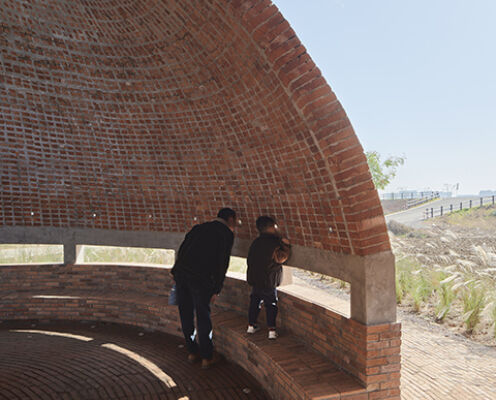 Twisted Brick Shell Concept Library, China - BDA